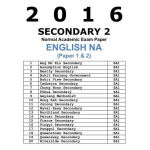 2018 Secondary 2 Normal Academic (NA) English Exam Paper (hardcopy ...