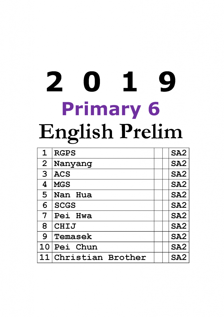 2019 Primary 6 English Exam Papers – Prelim Paper (hardcopy) | Kiasu ...
