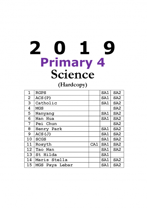 2019 Primary 4 Science Exam Papers (hardcopy) + FREE past year paper ...