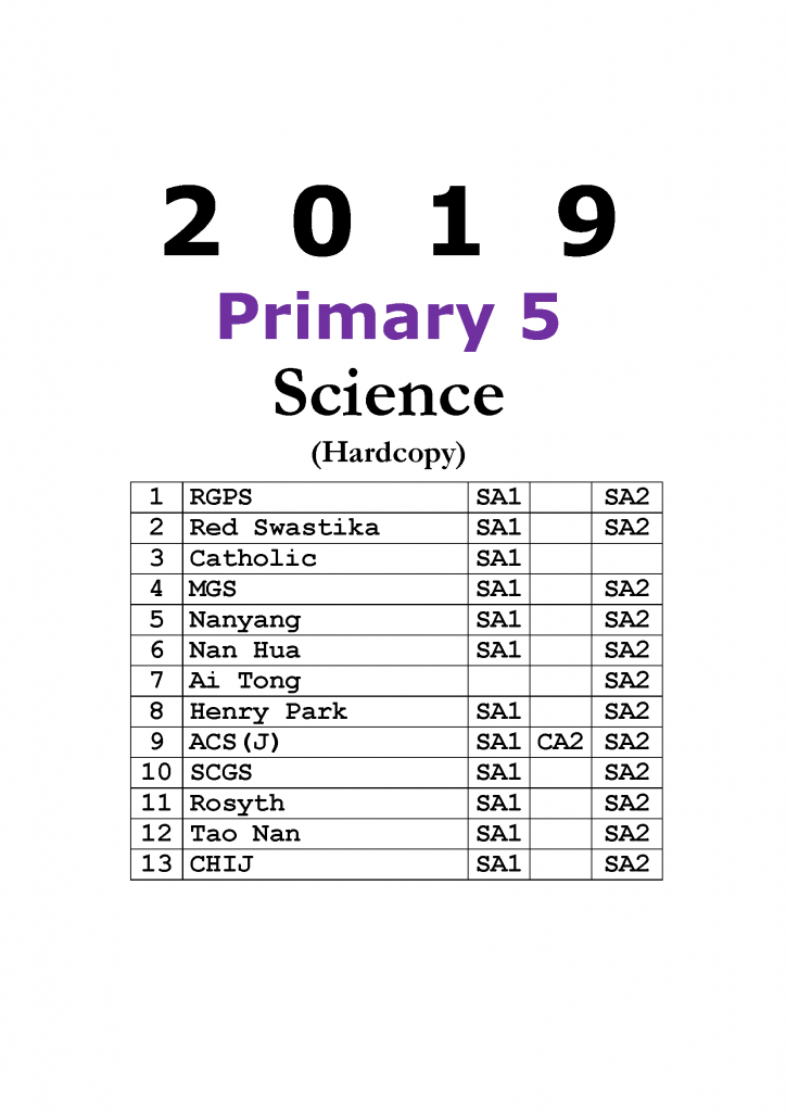2019 Primary 5 Science Exam Papers (hardcopy) + FREE past year paper ...