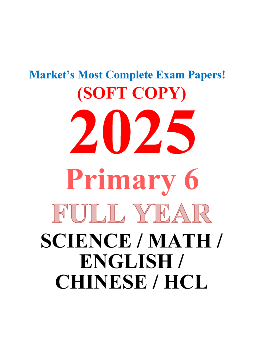 P6 Primary 6 Exam Papers FULL YEAR – EMSC HCL – English Math Science ...